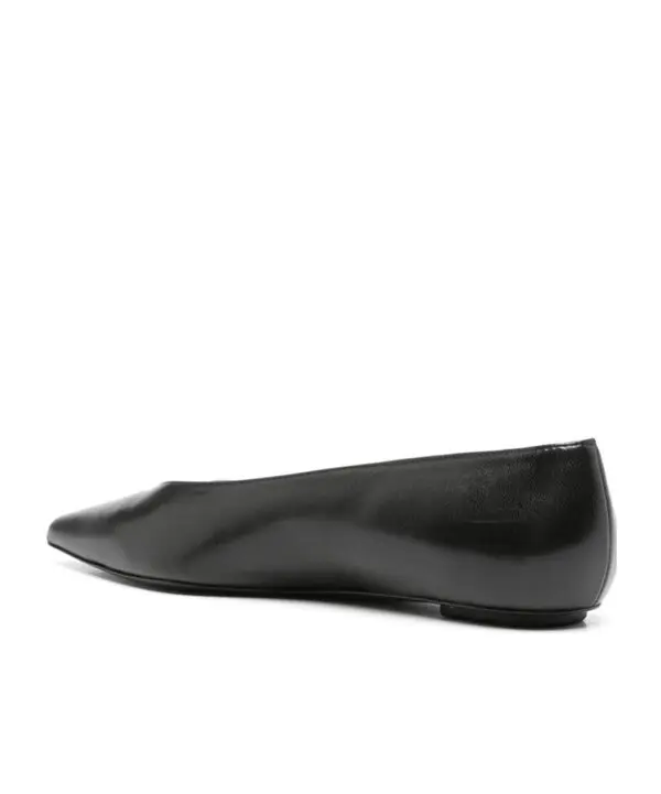 STUART WEITZMAN Pointed-toe Leather Ballerinas