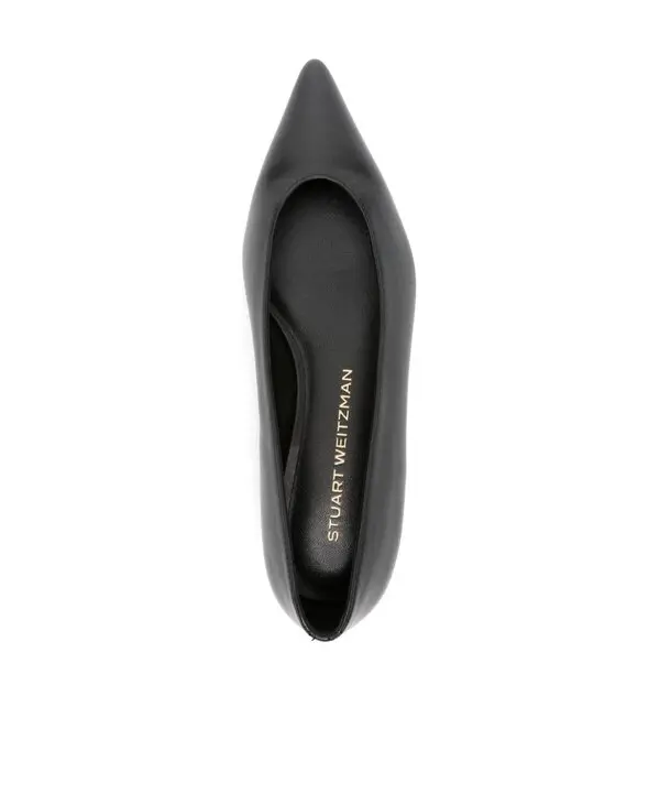 STUART WEITZMAN Pointed-toe Leather Ballerinas