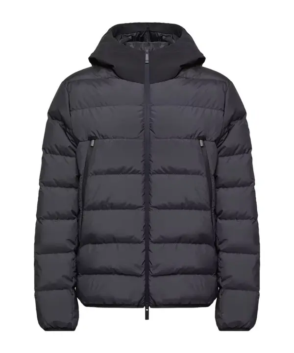 Moncler Logo Patch Zip-up Padded Jacket - Black