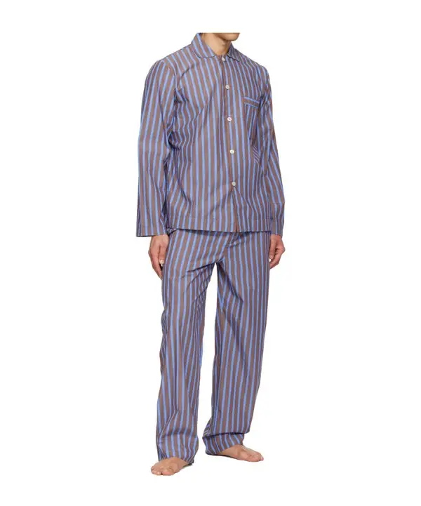 TEKLA Drawstring Striped Pajama Pants