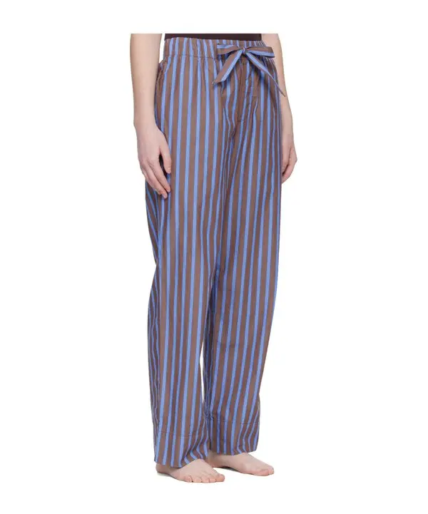 TEKLA Drawstring Striped Pajama Pants
