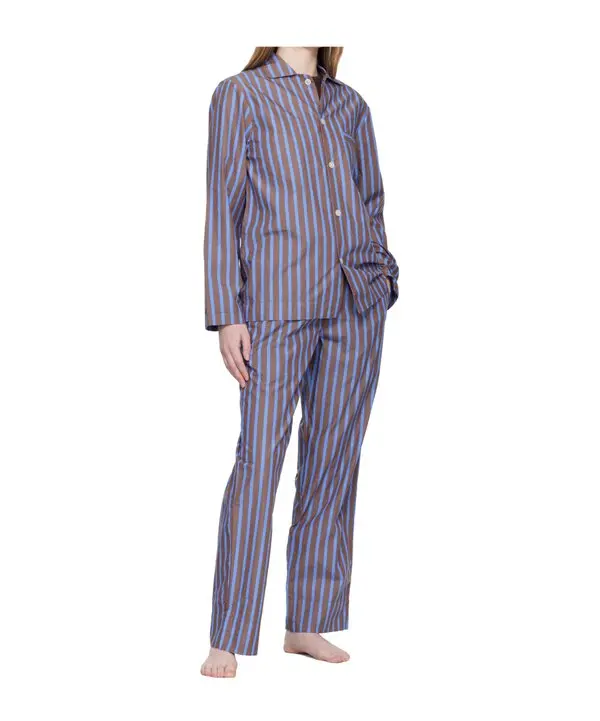 TEKLA Drawstring Striped Pajama Pants
