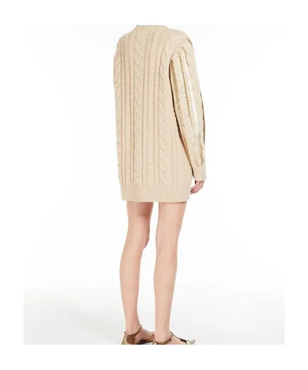 Max Mara Wool And Cashmere Sweater Dress With Sequins