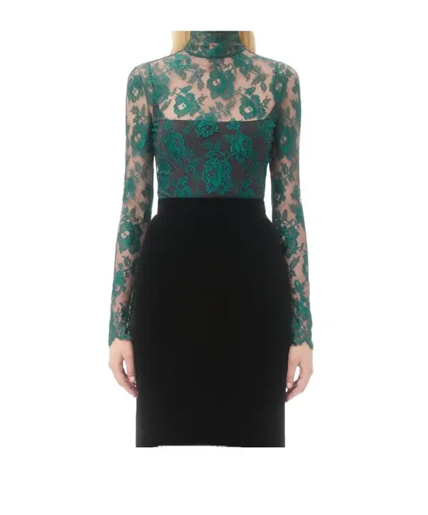 Valentino Garavani Lace High Neck Top - Black