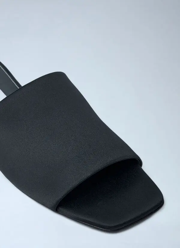 TOTEME Satin Bandage Slides - Black