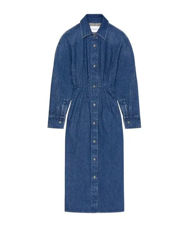 Givenchy Long Denim Cocoon Dress - Medium Blue