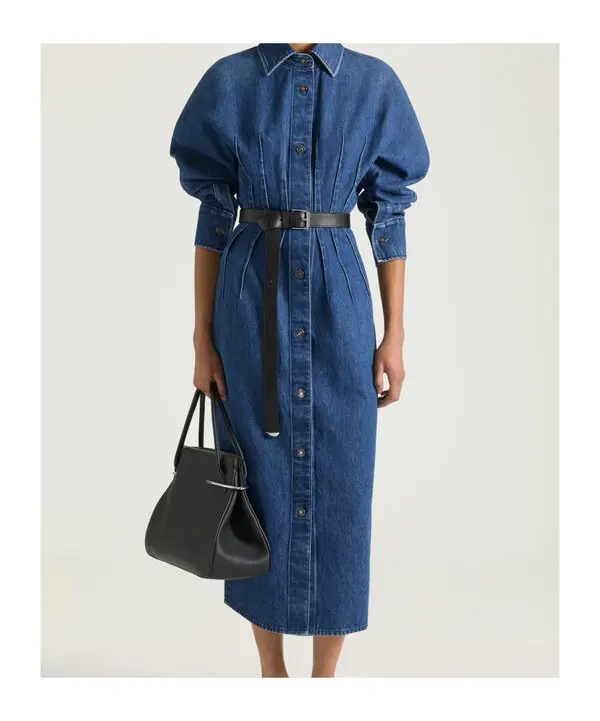 Givenchy Long Denim Cocoon Dress - Medium Blue