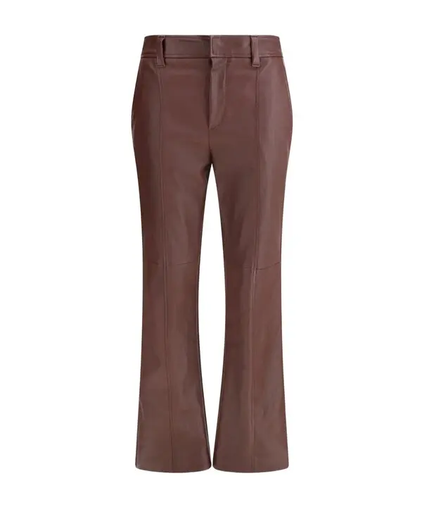 Brunello Cucinelli Leather Cigarette Trousers - Red