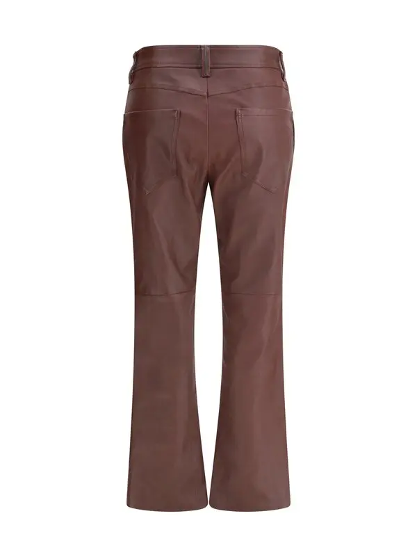 Brunello Cucinelli Leather Cigarette Trousers