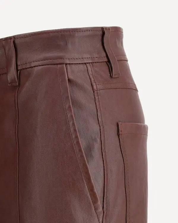Brunello Cucinelli Leather Cigarette Trousers