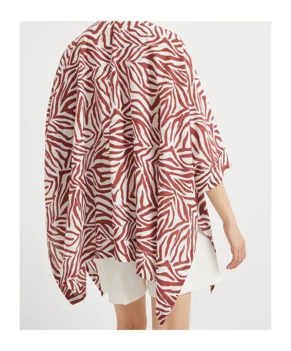 Brunello Cucinelli Cotton-silk Zebra Print Shirt - Clay Red