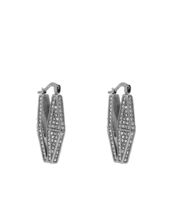 JIMMY CHOO Embellished Crystal Pavé Chain Earrings - Silver