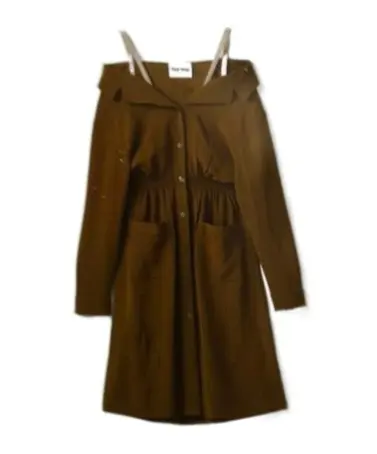 Miu Miu Sablé Long-sleeved Dress