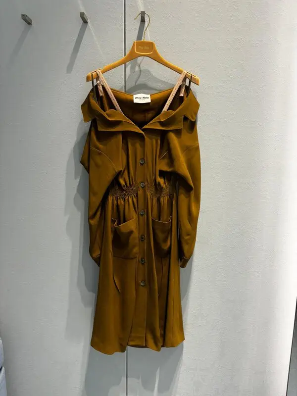 Miu Miu Sablé Long-sleeved Dress