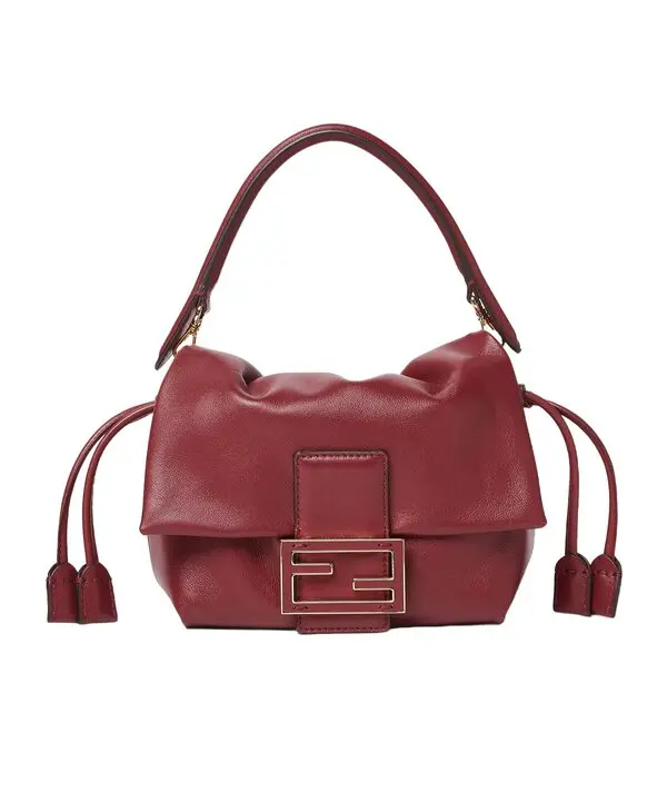 Fendi Small Baguette Bag With Ff Buckle - Red
