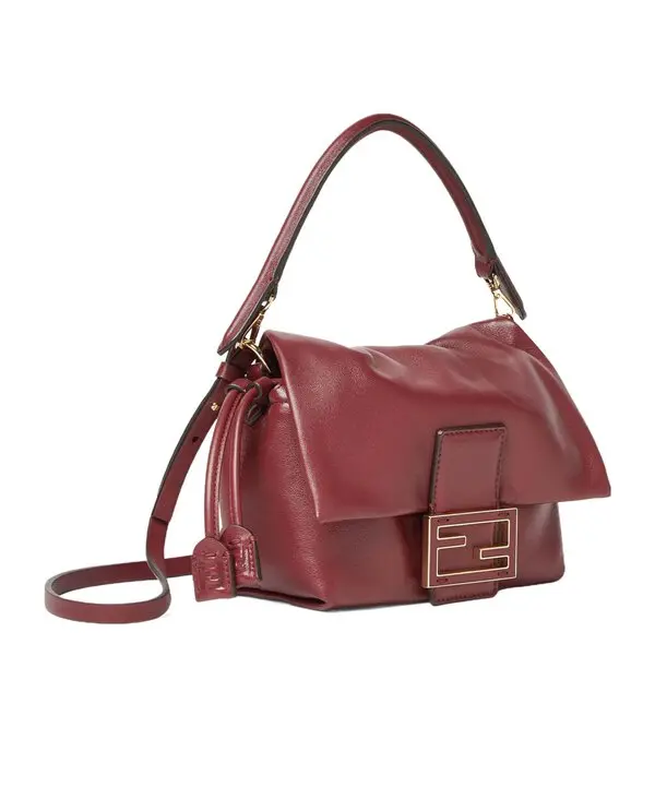 Fendi Small Baguette Bag With Ff Buckle - Red