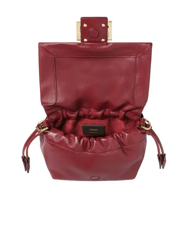 Fendi Small Baguette Bag With Ff Buckle - Red