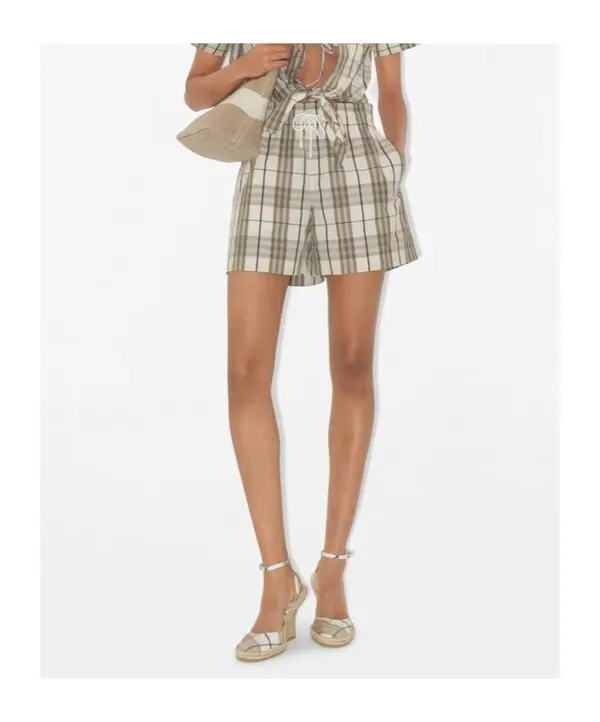 Burberry Checked Drawstring Shorts - Cotton