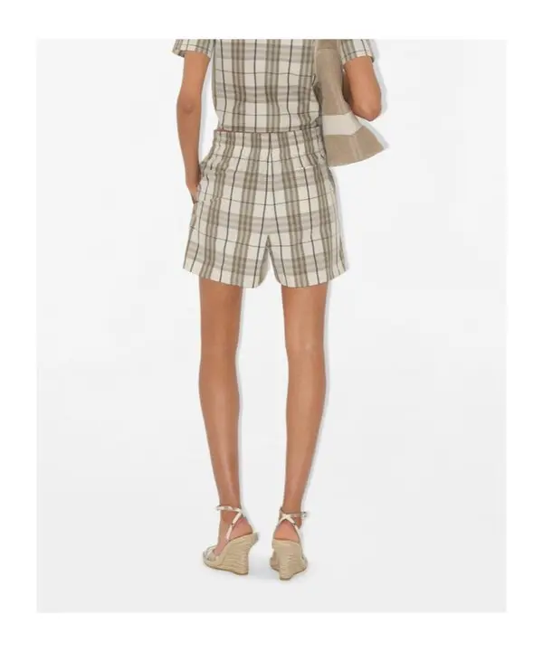 Burberry Checked Drawstring Shorts - Cotton