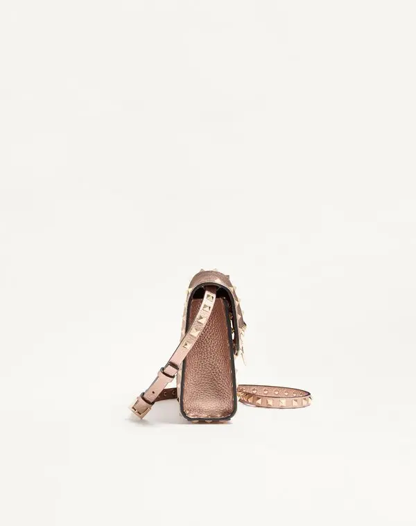 Valentino Garavani Rockstud Foldover Top Small Crossbody Bag - Nude