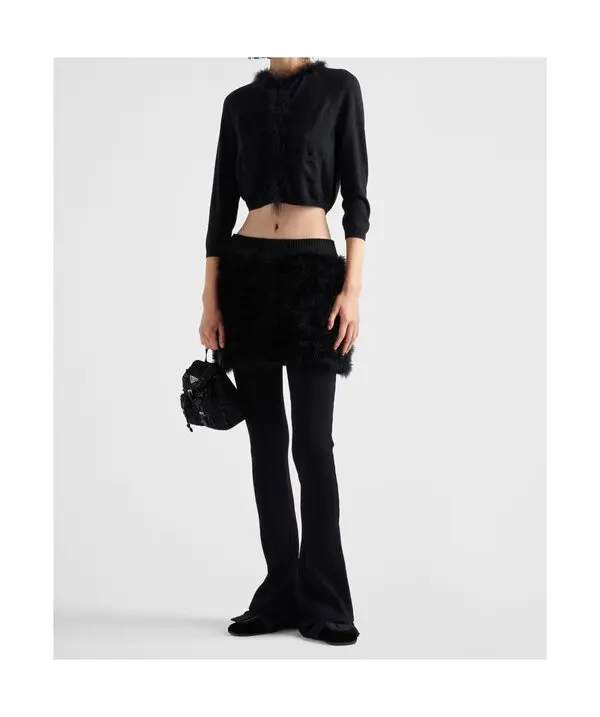 Prada V-neck Cropped Cardigan
