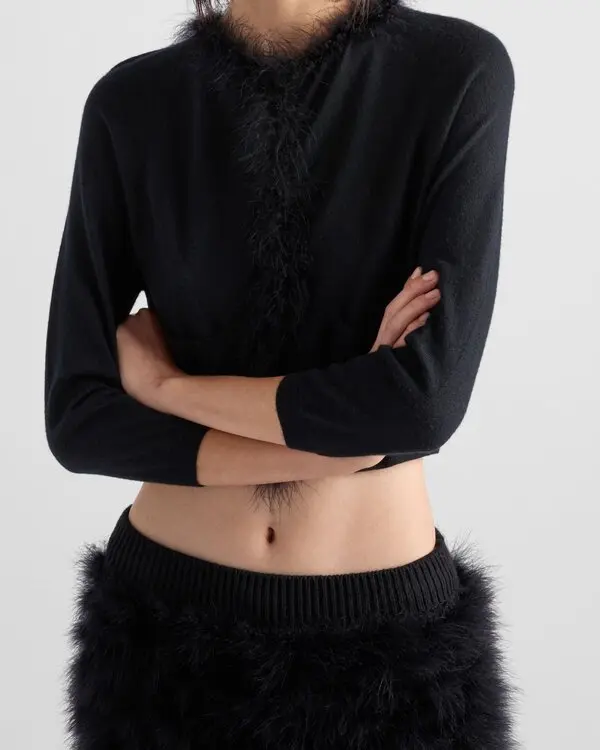Prada V-neck Cropped Cardigan