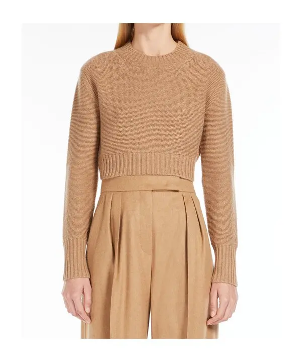 Max Mara Short Cashmere Sweater - Camel