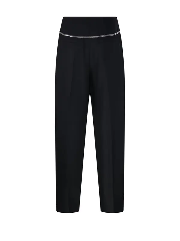 Sportmax Pleated High-waist Trousers With Side Slit Pockets