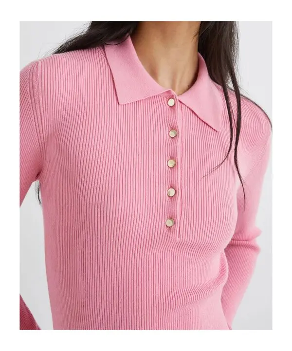Marella Long Sleeve Knitted Polo Shirt