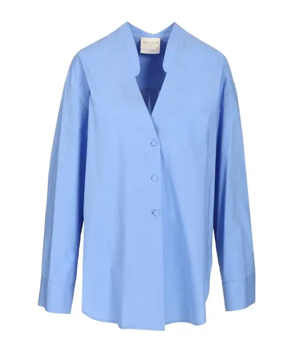 FORTE_FORTE Oversized Poplin Shirt - Light Blue