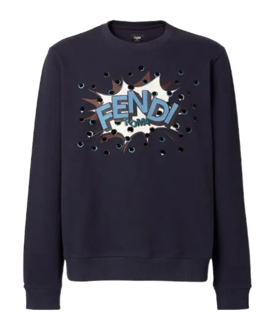 Fendi Boom Pop Motif Embroidered Crewneck Sweatshirt