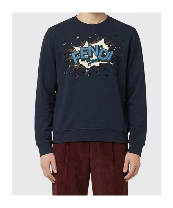 Fendi Boom Pop Motif Embroidered Crewneck Sweatshirt