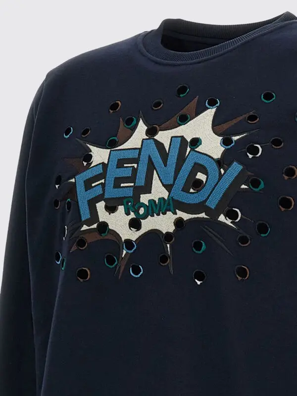 Fendi Boom Pop Motif Embroidered Crewneck Sweatshirt