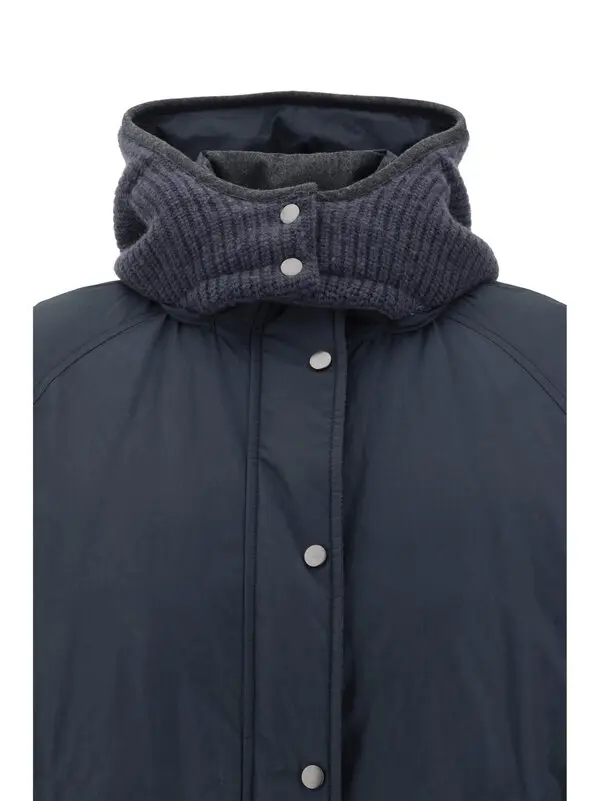 Brunello Cucinelli Knitted Hooded Down Jacket