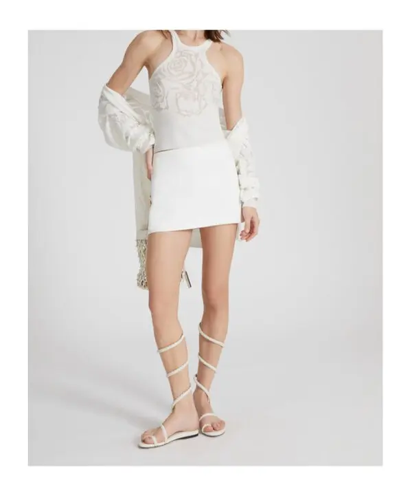 Ermanno Scervino Cotton Blend Knit Top With Devorè Rose
