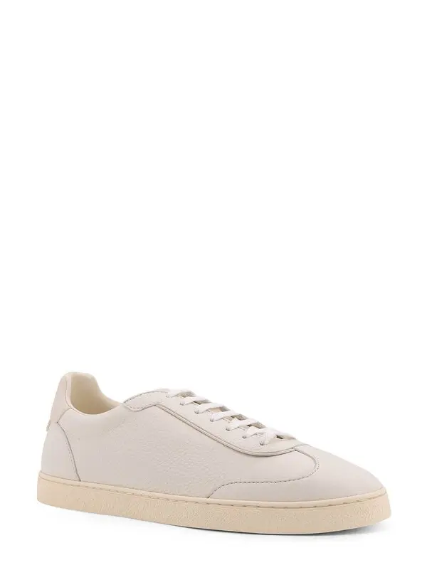 Brunello Cucinelli Round Toe Lace-up Sneakers - Nude