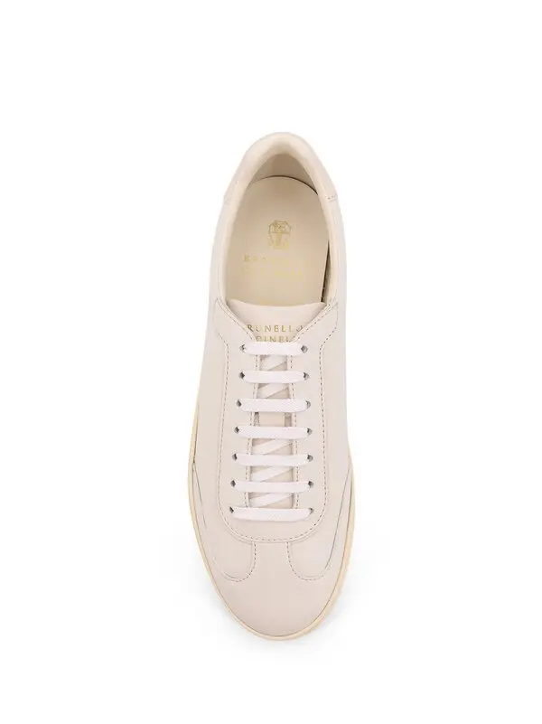 Brunello Cucinelli Round Toe Lace-up Sneakers - Nude