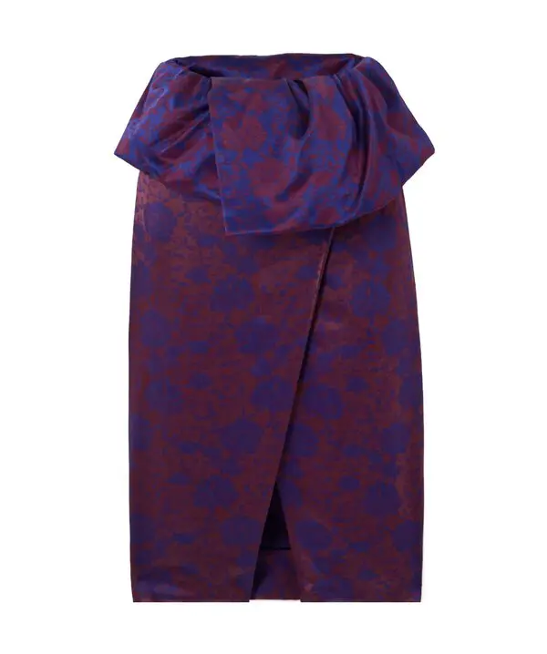 Dries Van Noten Asymmetrical Peplum Wrap Skirt