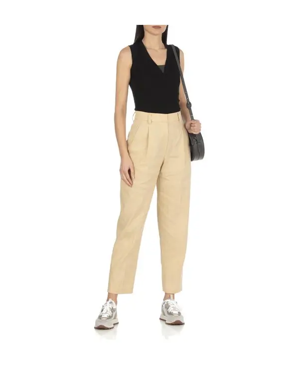 Brunello Cucinelli Chain-trimmed V-neck Sleeveless Top