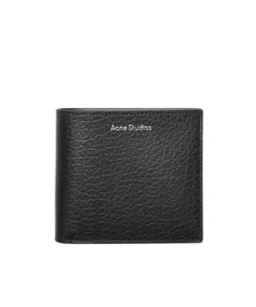 Acne Studios Logo Printed Folded Wallet - Black