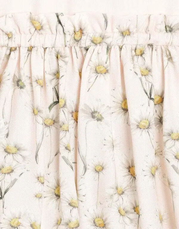 Dolce & Gabbana Daisy Print Bodysuit Dress With Lace Trim