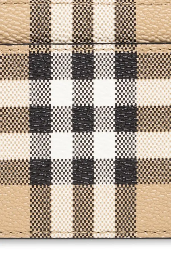 Burberry Checked Zipped Card Holder - Nude