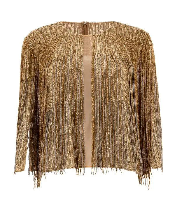 Elie Saab Beaded Fringe Blouse - Goldandsilver