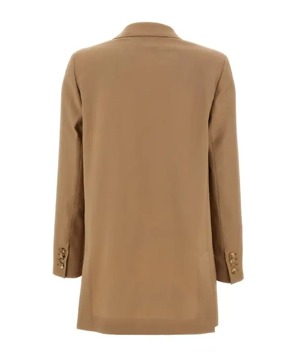Max Mara Double Breasted Long Sleeve Coat - Brown