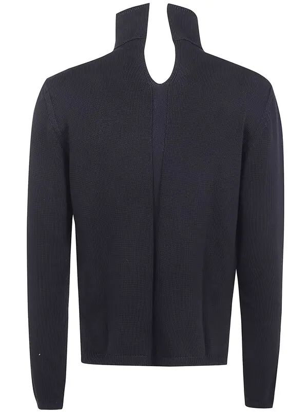 Rick Owens High-neck Cut-out Sweater - Black