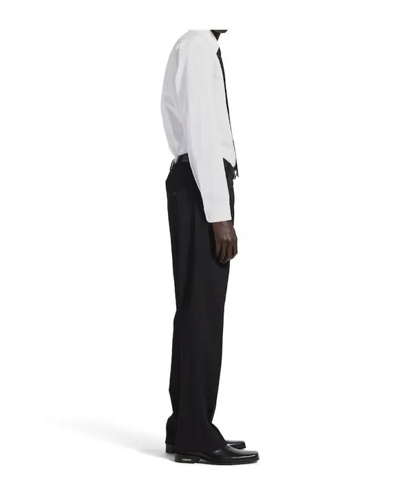 Balenciaga Straight Fit Tailored Pants - Black