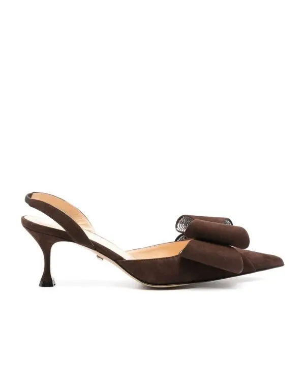 MACHMACH Mach & Mach 65mm Bow Embellished Slingback Pumps