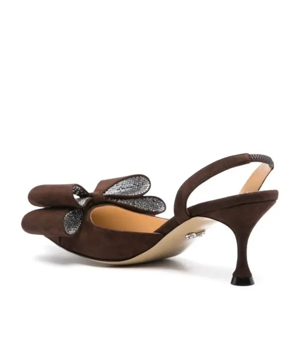 MACHMACH Mach & Mach 65mm Bow Embellished Slingback Pumps