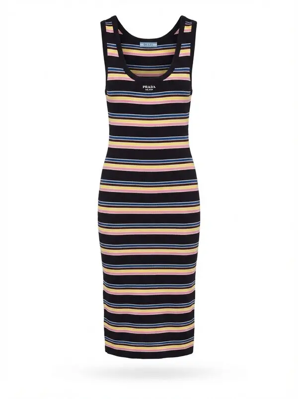 Prada Sleeveless Striped Dress - Blue