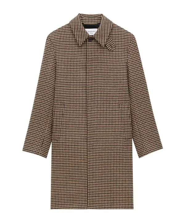 Saint Laurent Checked Mac Coat